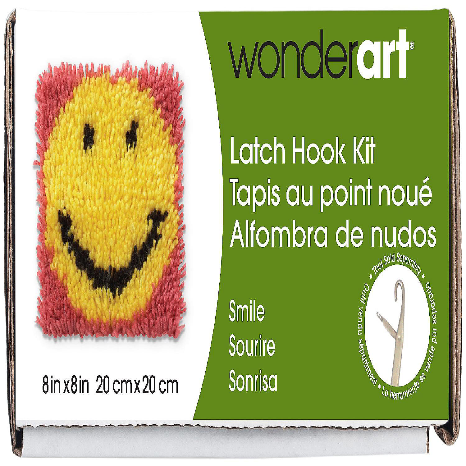 Wonderart Latch Hook Kit 8"X8"-Smile | Oriental Trading