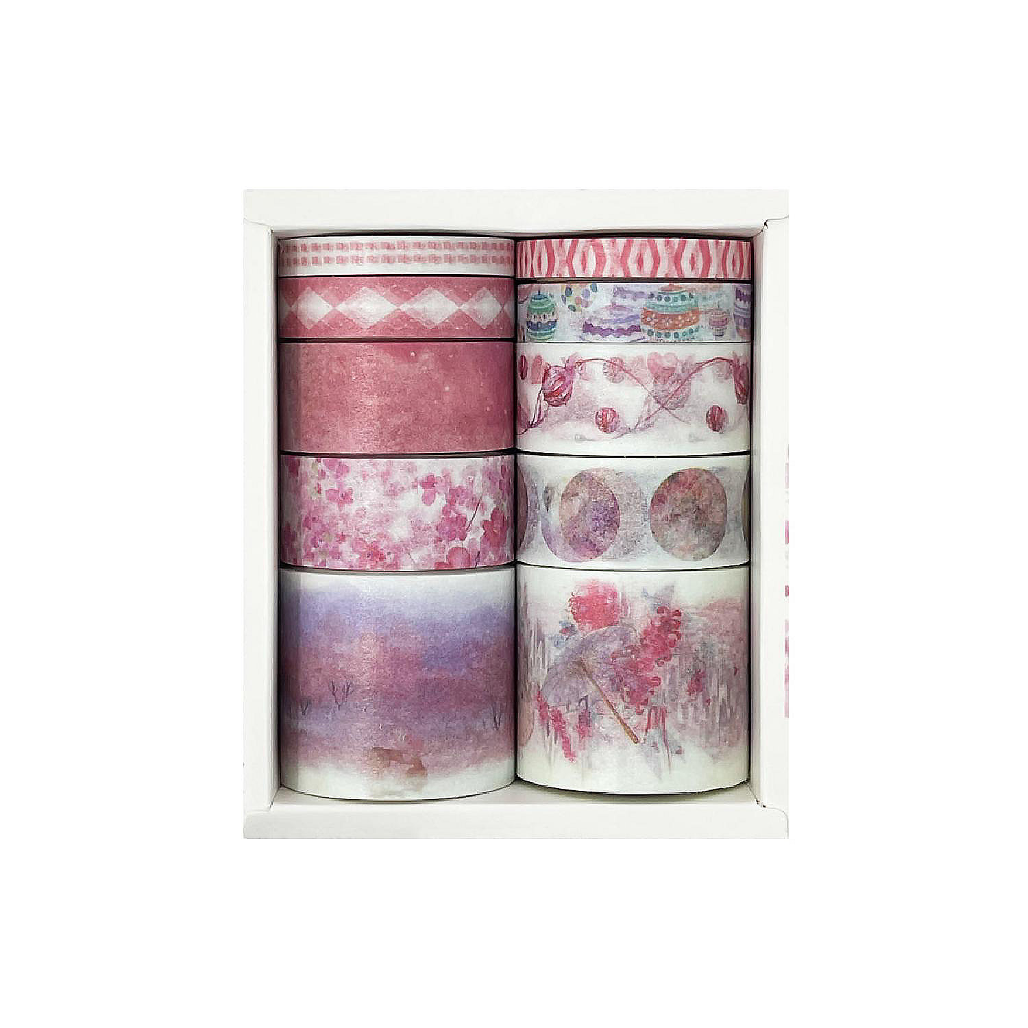 Wrapables Decorative Washi Tape Box Set (10 Rolls), Pink Dream ...