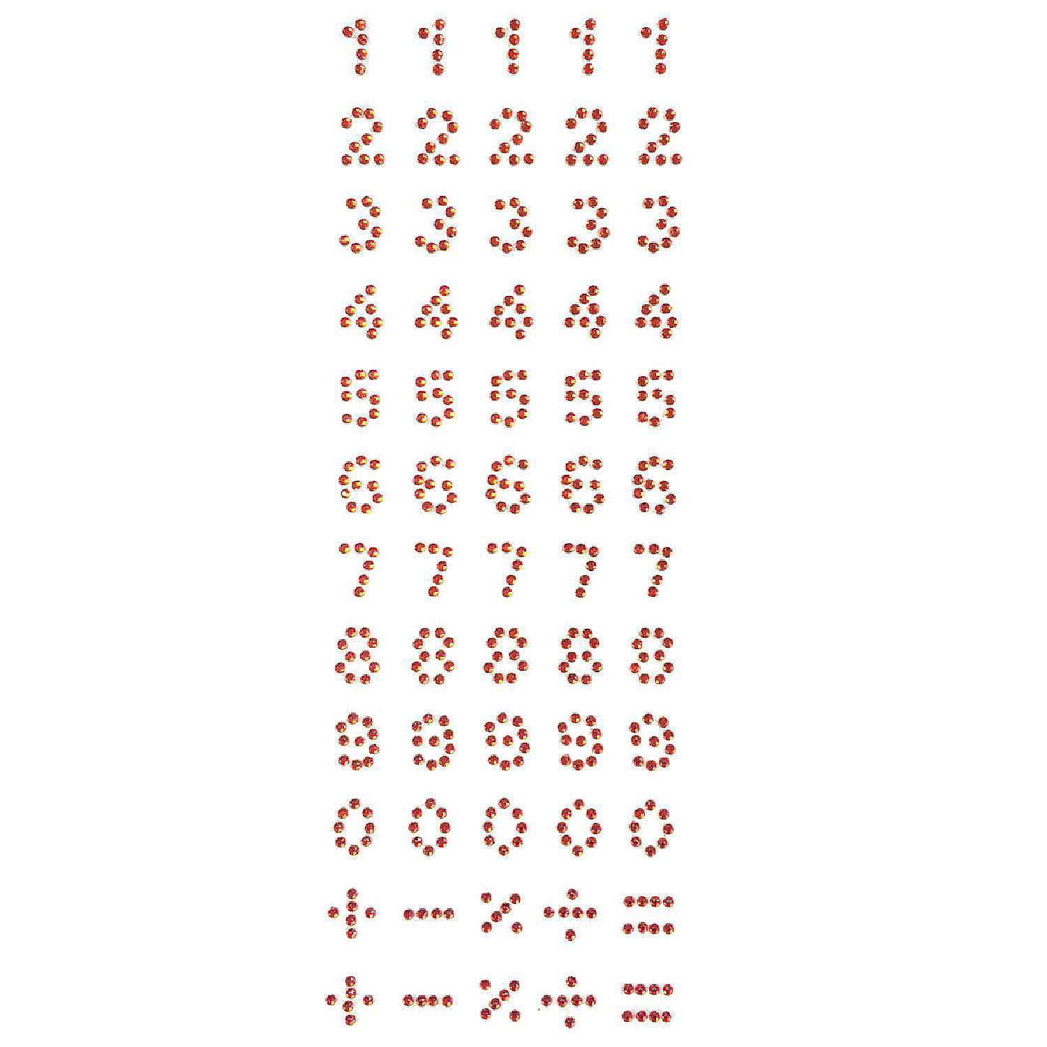 Wrapables Numbers Adhesive Rhinestones, Red | Oriental Trading