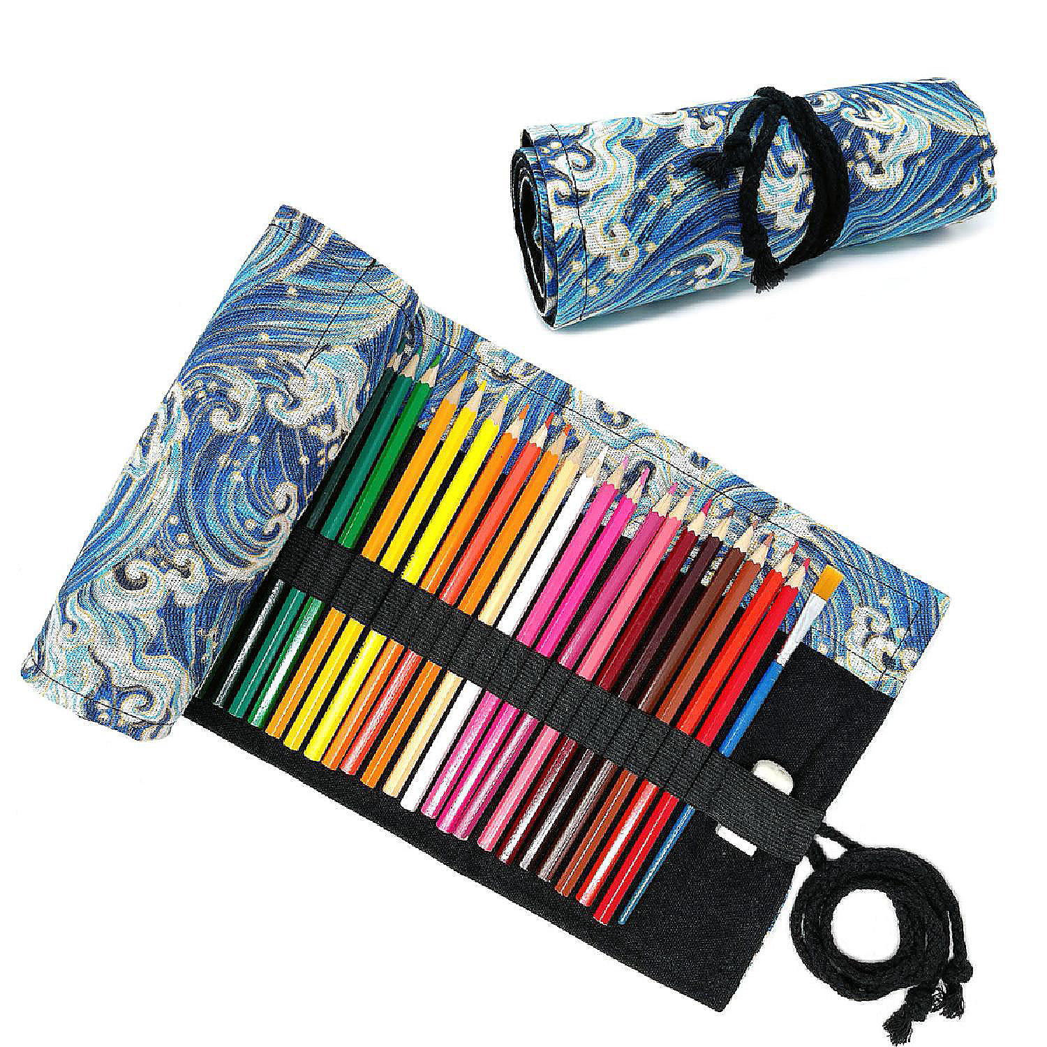 Wrapables Pencil Roll Organizer, Colored Pencil Wrap Pouch (72 slots ...