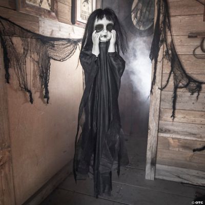 11 3/4" x 43 1/4" Hanging Spooky Undead Girl Halloween Decoration ...