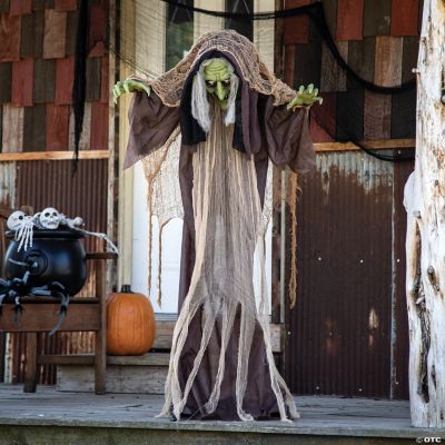 43 1/4" x 4 Ft. 9" Light-Up Hunchback Witch Standing Halloween ...