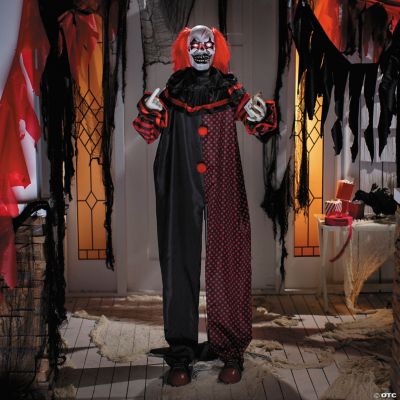 6 Ft. Animated Standing Double-Head Pop-Up Clown Halloween Decoration ...