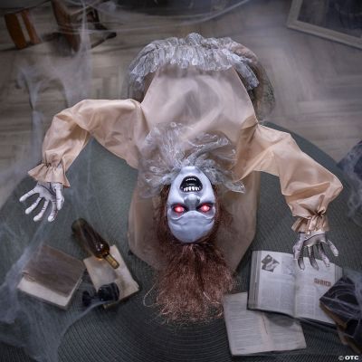 4 Ft. 3 1/4" Animated Life-Size Bent Backwards Creepy Lady Halloween ...