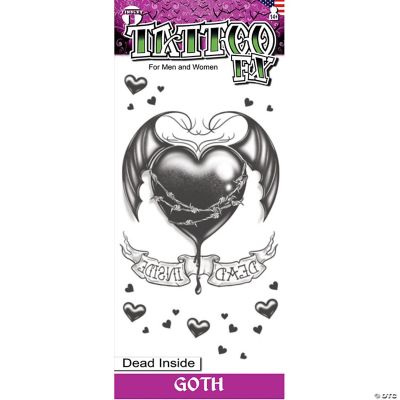 Tinsley Transfers Goth Dead Inside Temporary Tattoo | Oriental Trading