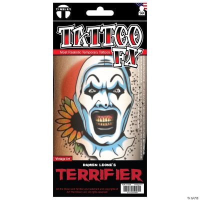 Tinsley Transfers Terrifier™ Art the Clown Vintage Art Temporary Tattoo ...