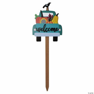43" Welcome Truck Fall Harvest Yard Sign | Oriental Trading