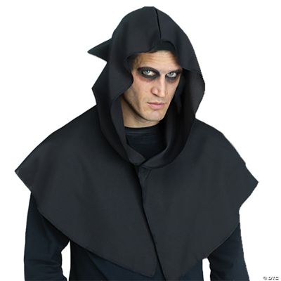 Adults Black Hooded Capelet