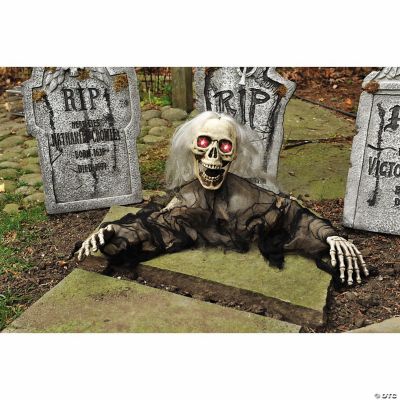 12" Animated Light-Up Grave Breaker with Sound Halloween Outdoor ...