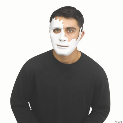 Adults White Cracked Plastic Half Mask - One Size | Oriental Trading