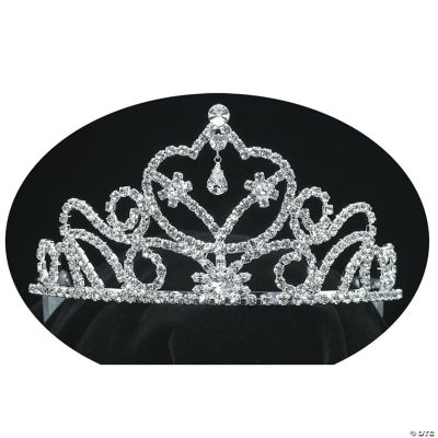 Silver Rhinestone 3" Rounded Peak Tiara - Standard