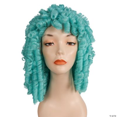 Long Turquoise Spring Curl Wig - Discontinued