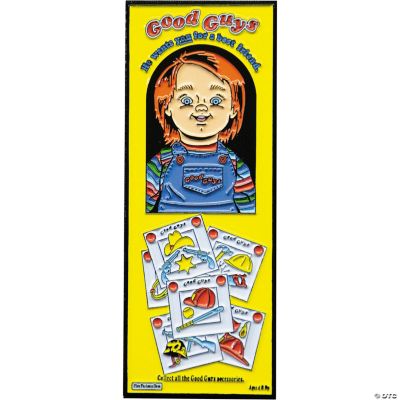 Child’s Play 2™ Yellow Good Guys Box Enamel Pin | Oriental Trading