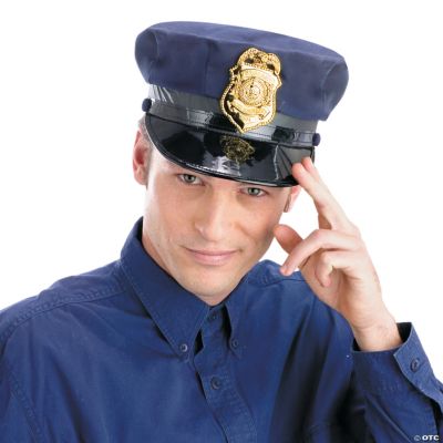 Police Hat with Gold Badge - Discontinued