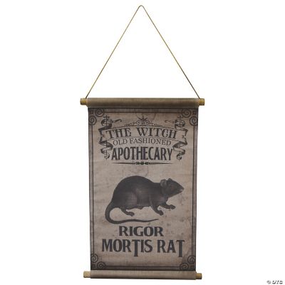 26" Rigor Mortis Rat Canvas Hanging Sign Halloween Decoration ...