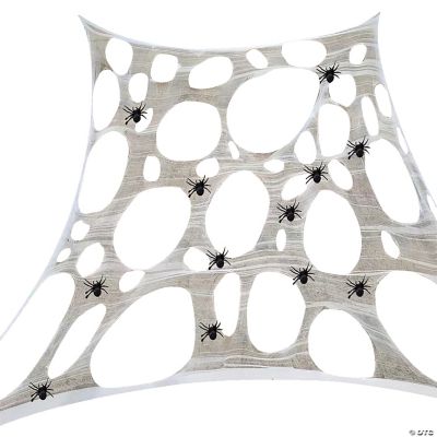 78" White Spider Web with Spiders Halloween Decoration