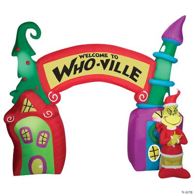 10 Ft. 6" Airblown ® Blowup Inflatable Grinch Who-Ville Archway Scene ...