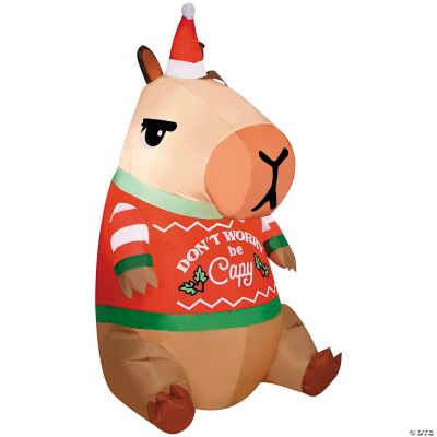 42" Airblown® Inflatable Capybara with Christmas Sweater Outdoor Yard ...