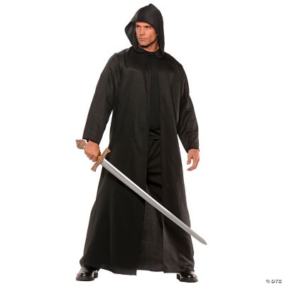 Men's Black Faux Leather Cloak