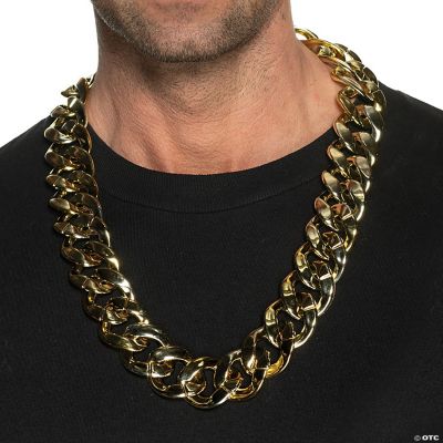 Adults Oversized Chunky Gold Chain Necklace Costume Accessory ...
