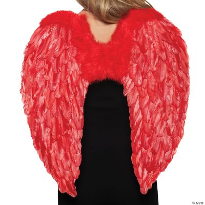 Adults Red Fluffy Feather Angel Wings Costume Accessory | Oriental Trading