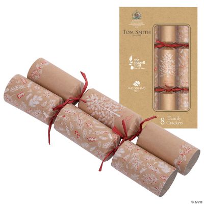 Kraft Paper Family Christmas Party Crackers - 8 Pc.